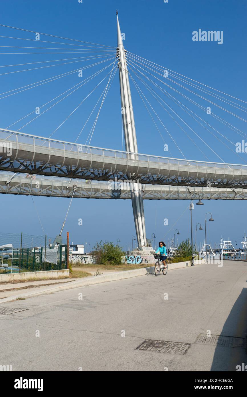 Cityscape, Bridge of the Sea, Pedestrian Bridge on the Pescara River ...