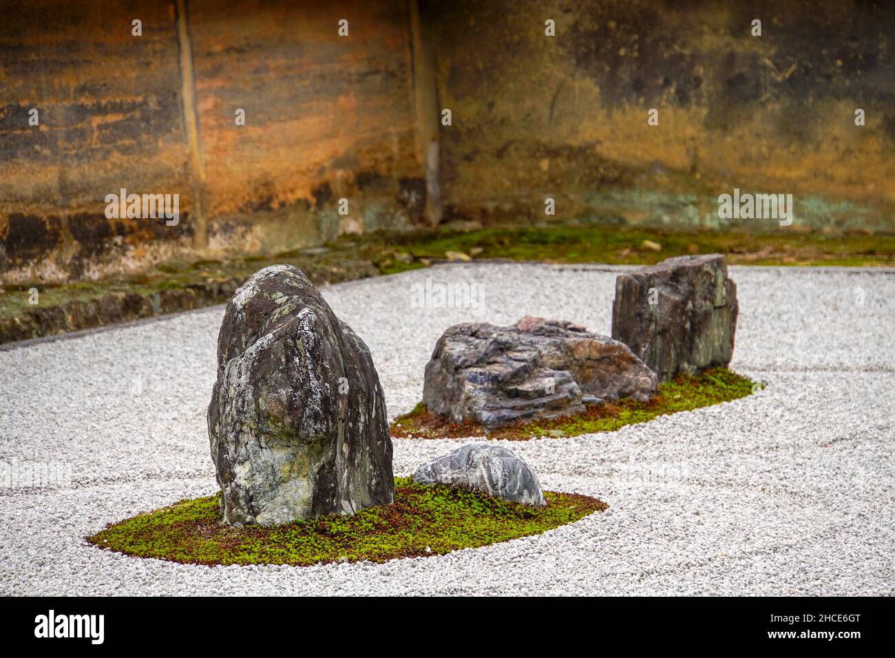 Japan, Kyoto, Zen Garden at the Zen Buddhist temple Kinkaku-ji (Temple ...