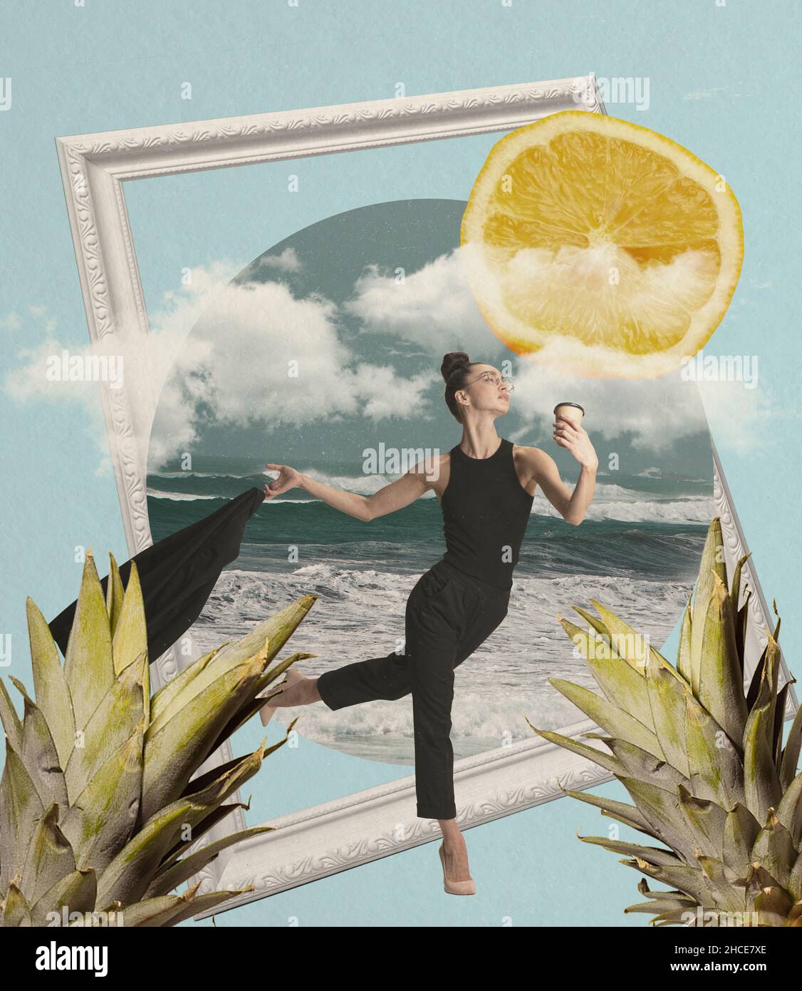 Modern design, contemporary art collage. Inspiration, idea, trendy ...