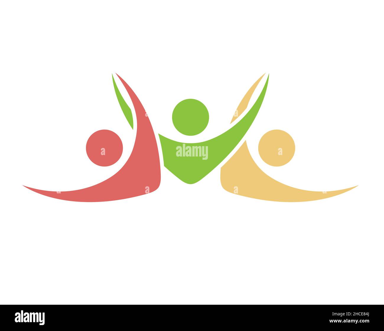 Creative Colorful Three People Logo Vector Design Stock Vector Image ...