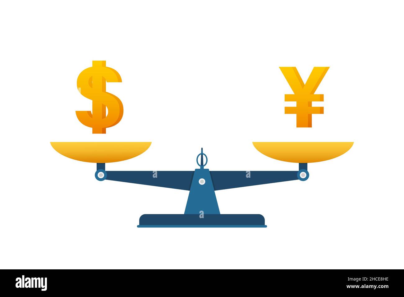 Money exchange on scales icon. Lira and dollar balance on scale. Vector ...