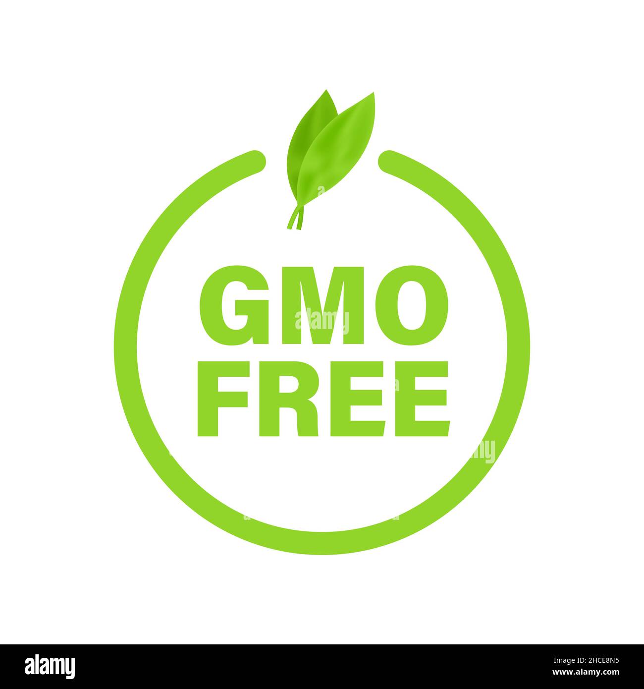 Green colored GMO free emblems, badge, logo, icon. Vector stock ...