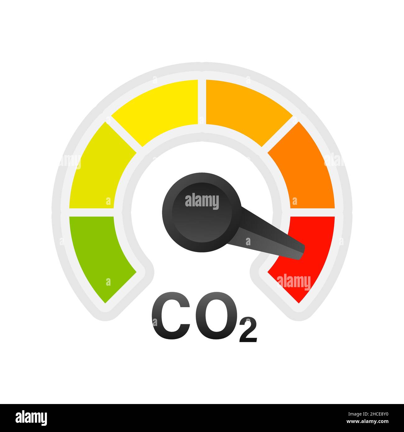 Illustration with co2 indicator. Ecology design on white background ...