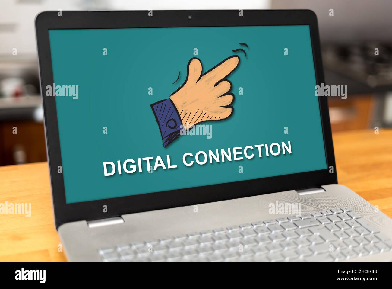 Laptop screen with digital connection concept Stock Photo - Alamy