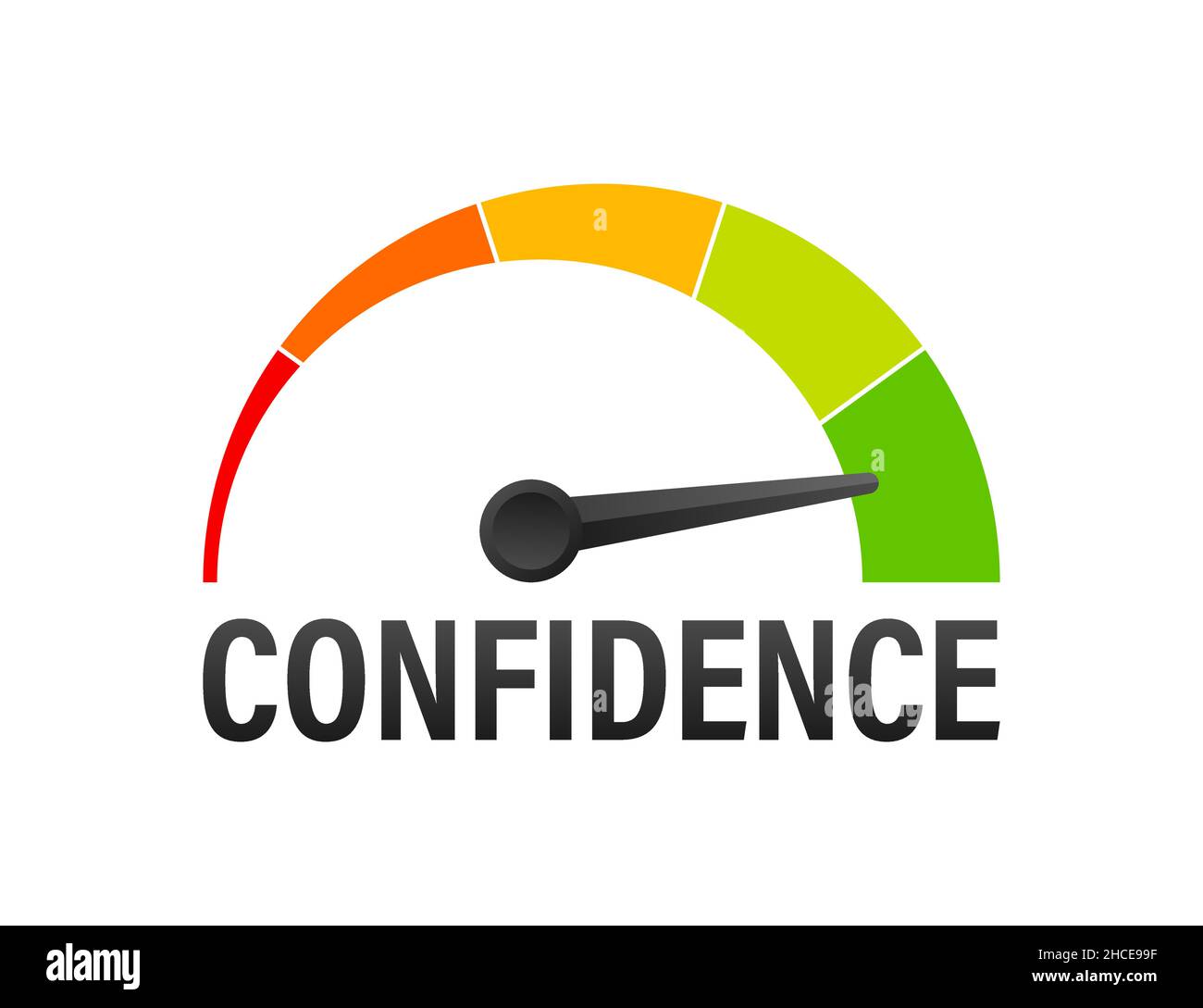 Illustration with confidence indicator for concept design. Business ...