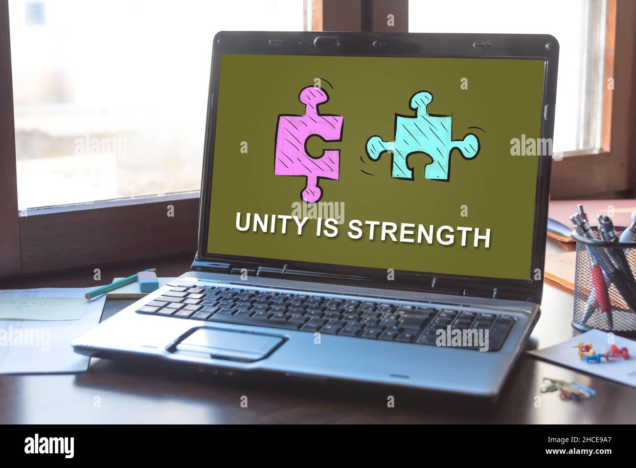 Laptop screen displaying an unity concept Stock Photo - Alamy Laptop screen displaying an unity concept Stock Photo - Alamy