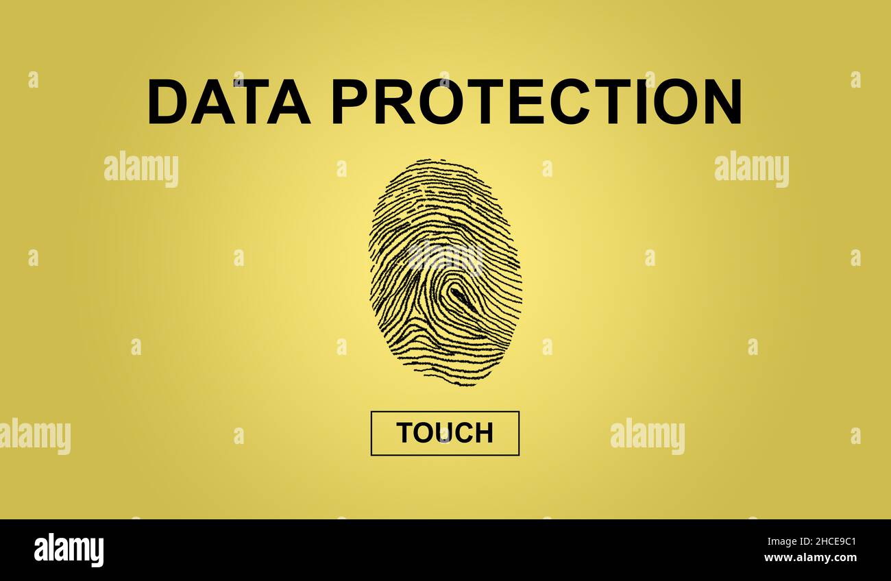 Concept of data protection on yellow background Stock Photo - Alamy