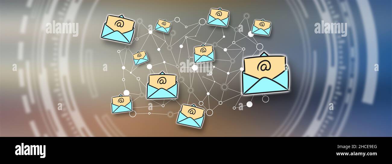 Illustration of an e-mail concept Stock Photo - Alamy