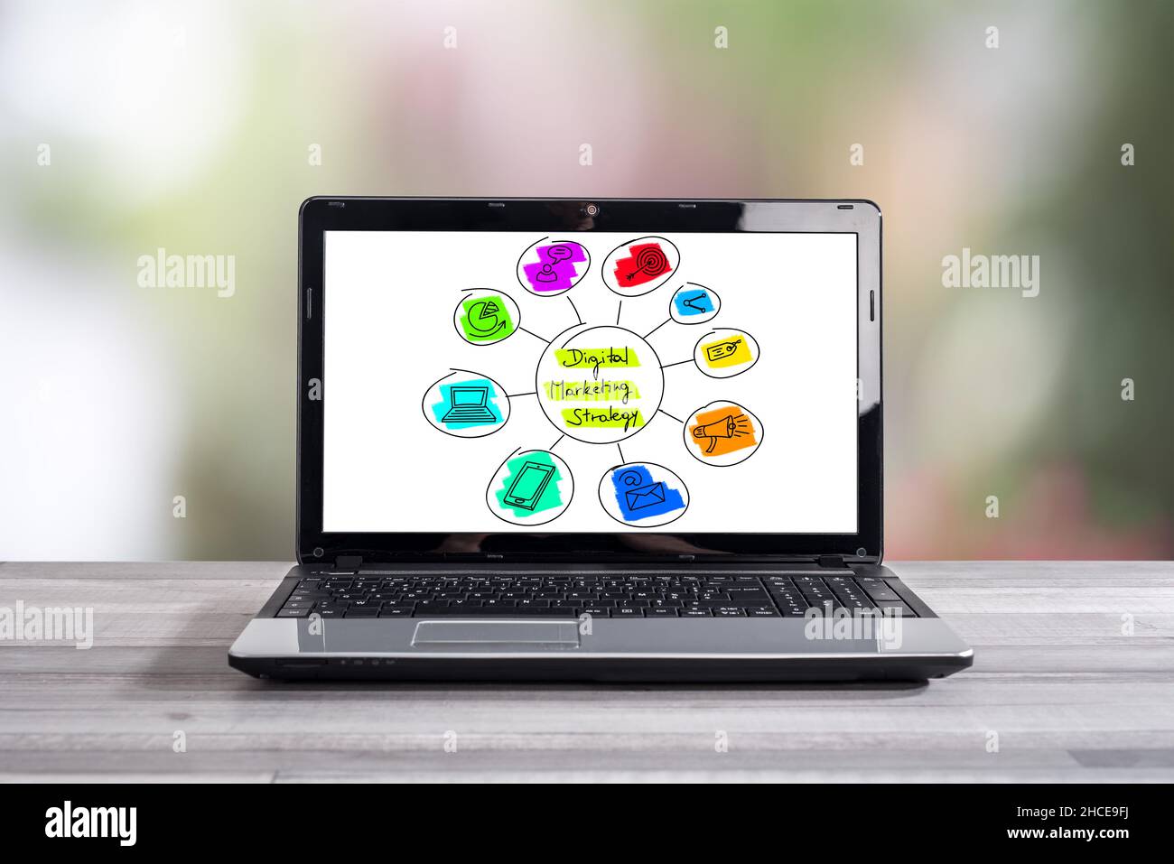 Digital marketing strategy concept shown on a laptop screen Stock Photo ...