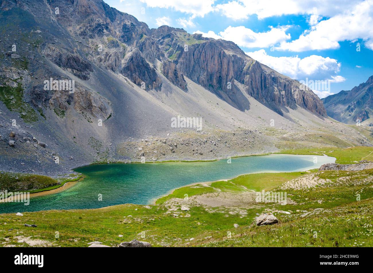 Mountain landscape with lake in summer Stock Photo - Alamy