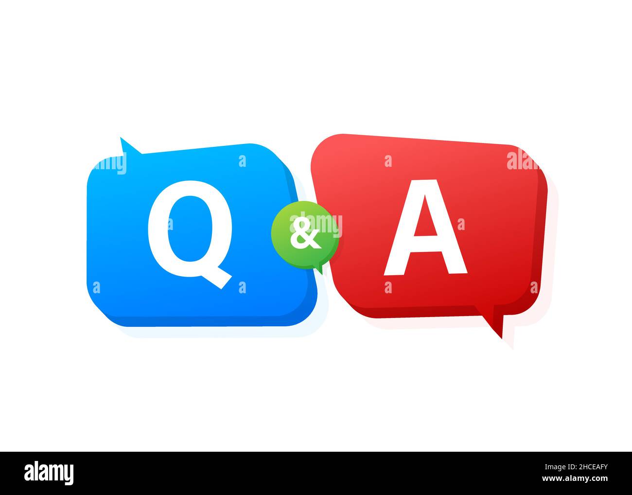 Question and Answer Bubble Chat on white background. Vector stock ...