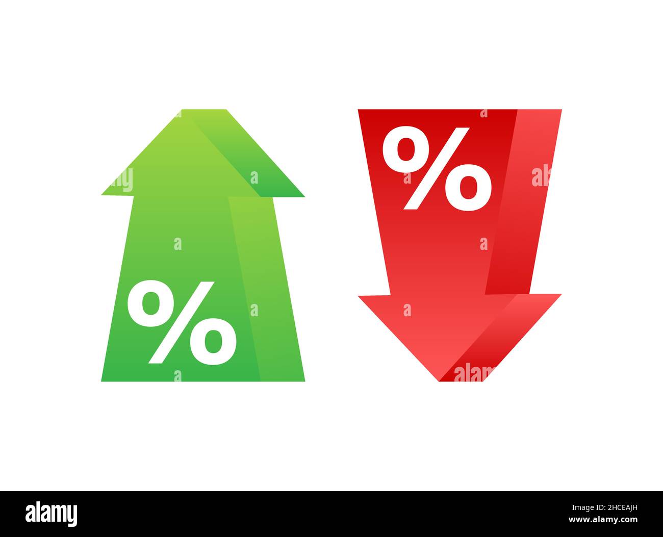 Percentage with arrow up and down. Banking, credit, interest rate ...