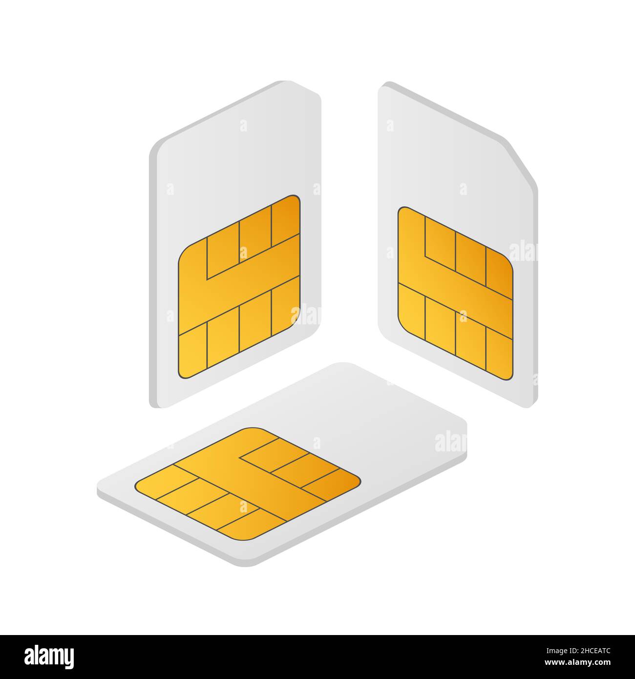 Vector mobile cellular phone sim card chip Isolated on white background ...
