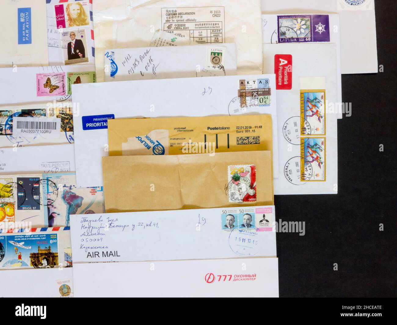 Lot of Post envelopes, background,2000s Stock Photo - Alamy
