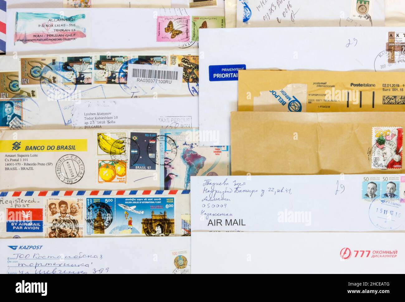 Lot of Post envelopes, background,2000s Stock Photo - Alamy