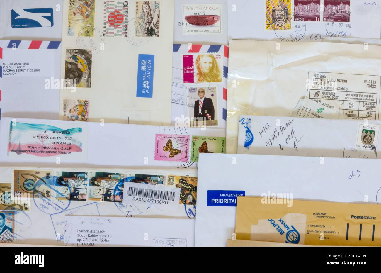 Lot of Post envelopes, background,2000s Stock Photo - Alamy