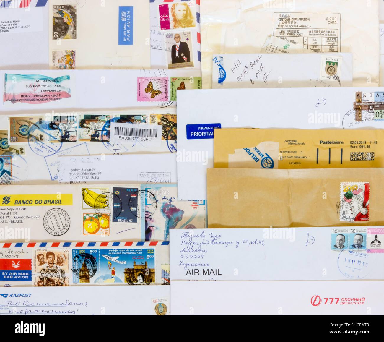 Lot of Post envelopes, background,2000s Stock Photo - Alamy