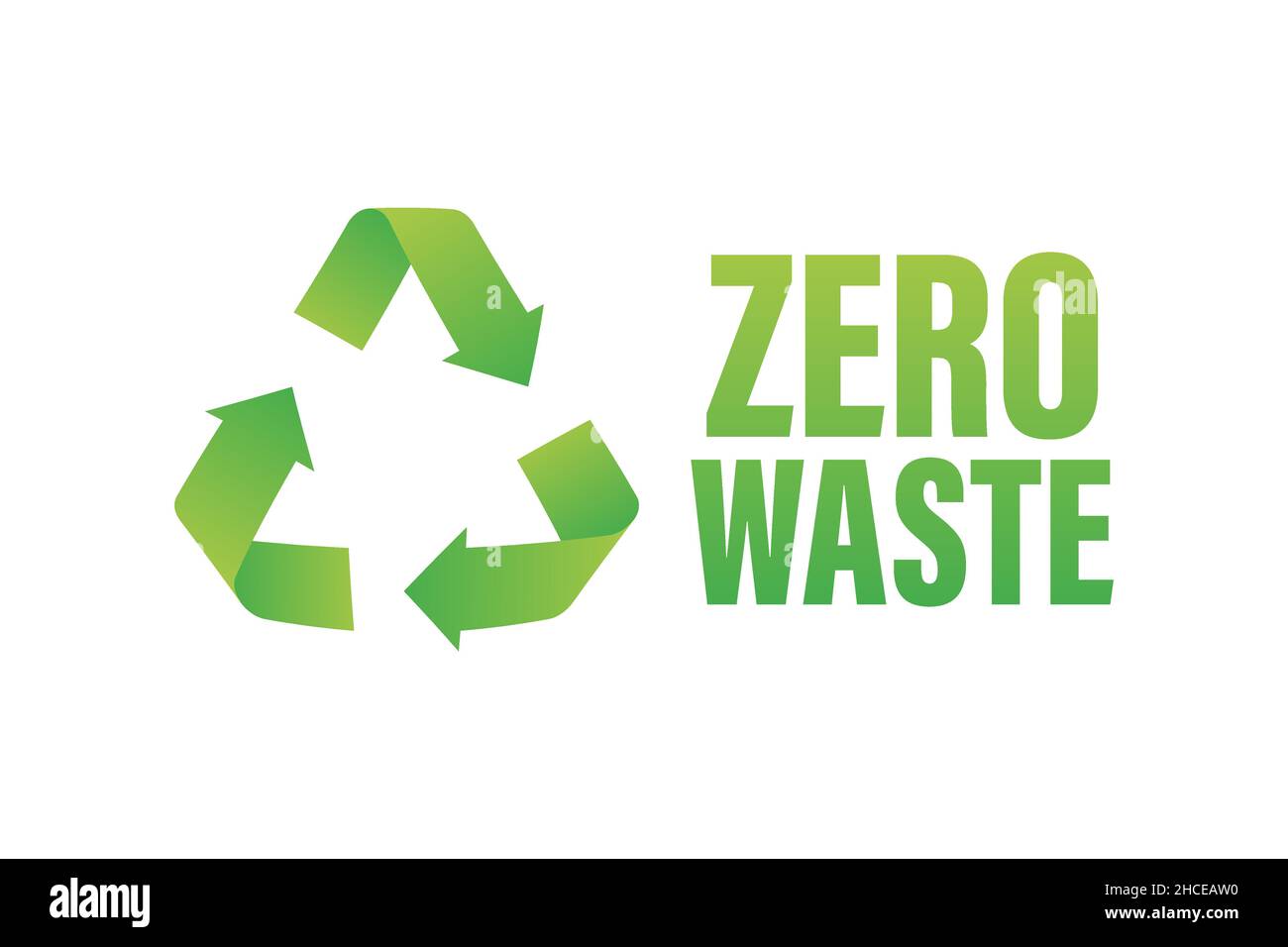 Green zero waste sign. Vector logo illustration. Doodle vector ...