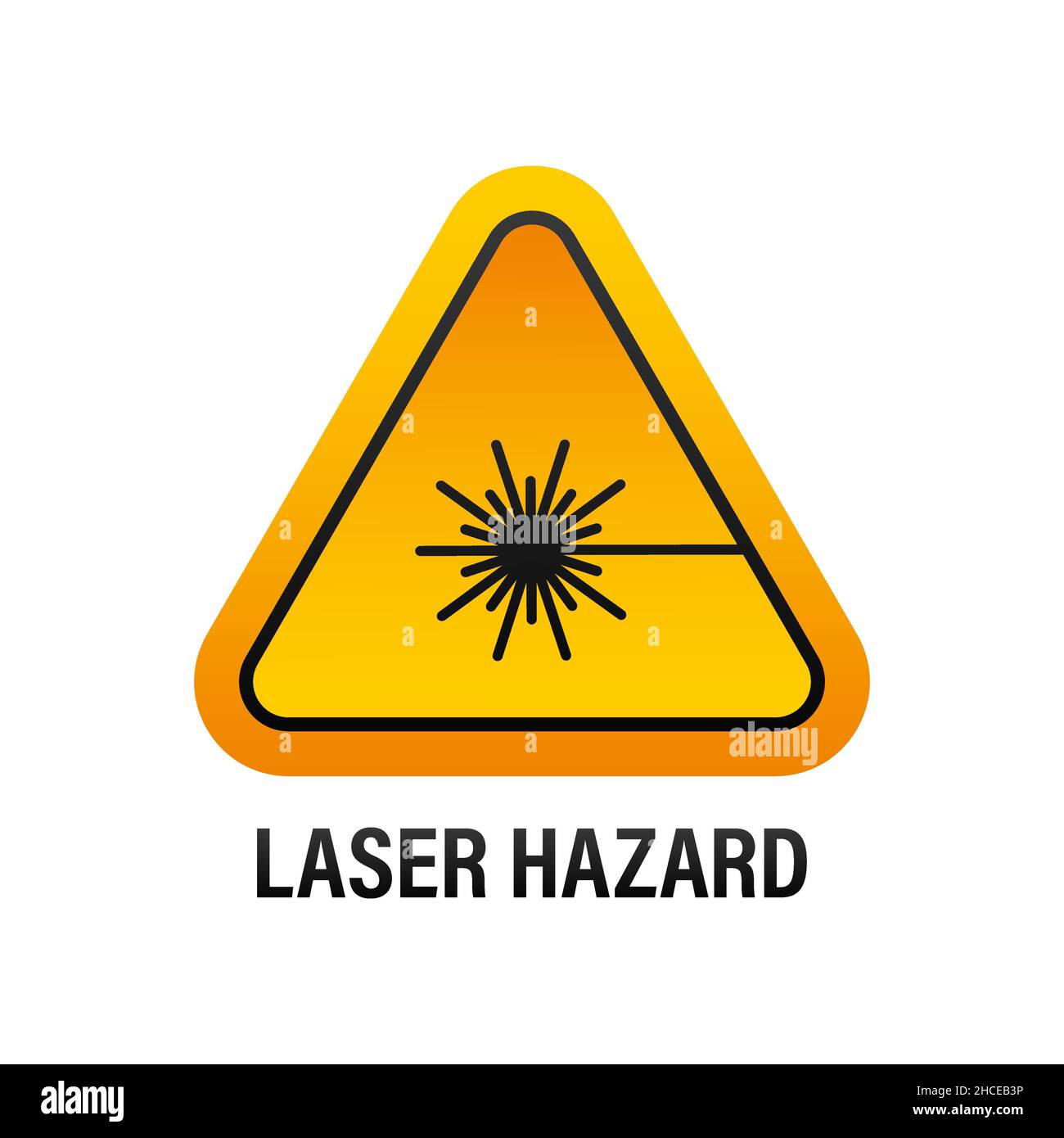 Cartoon style icon with laser hazard. Vector icon. Vector graphic Stock ...