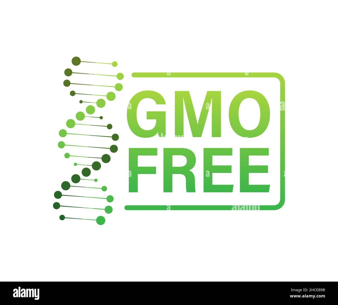 Green colored GMO free emblems, badge, logo, icon. Vector stock ...
