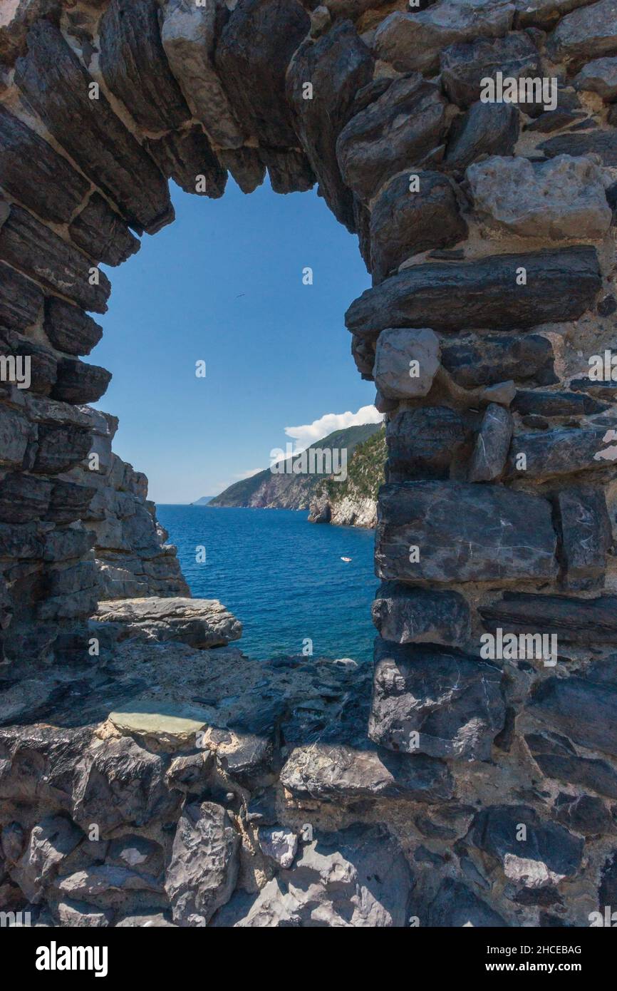 Seascape, View from the Castle of Portovenere, Foreshortening, Ligury ...