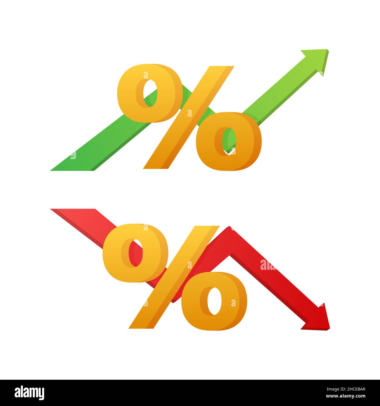 Percentage with arrow up and down. Banking, credit, interest rate ...