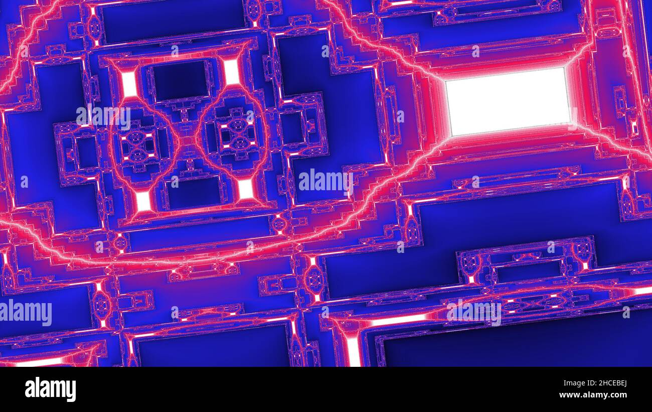 A beautiful illustration with blue and light red patterns Stock Photo ...