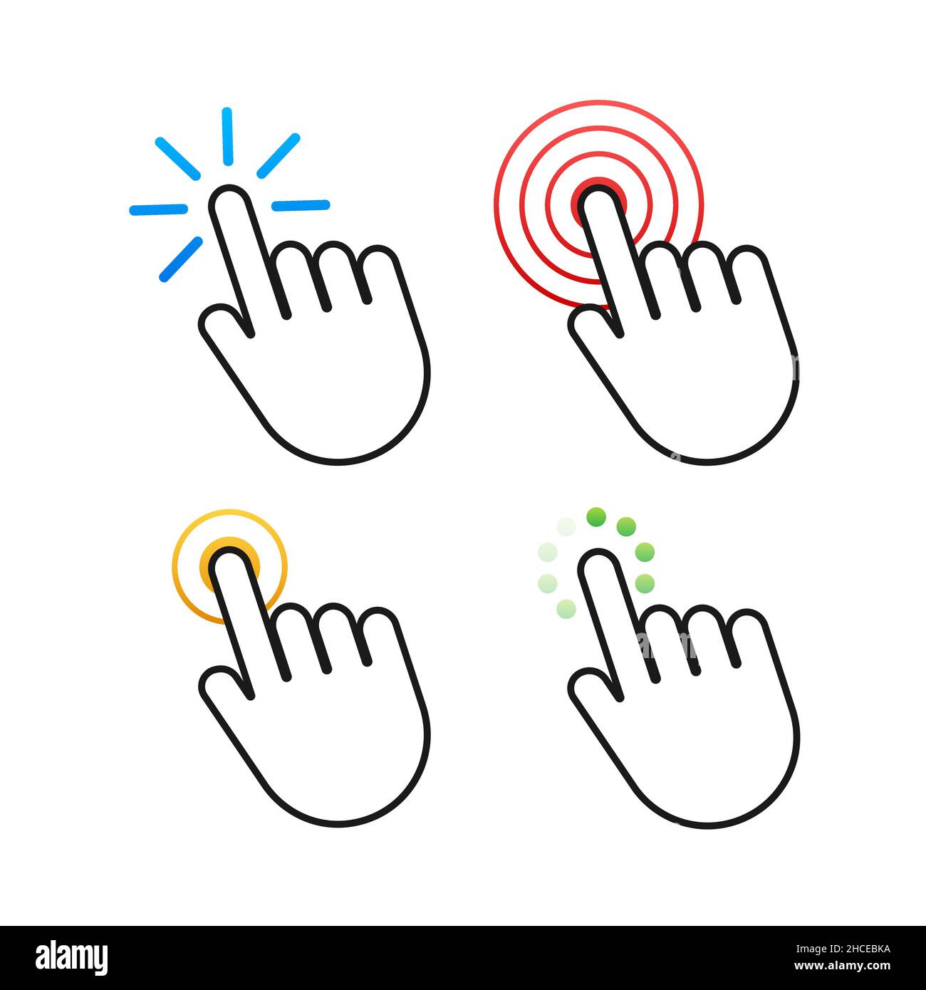 Set Hand cursor icon click. Vector stock illustration Stock Vector Image & Art - Alamy