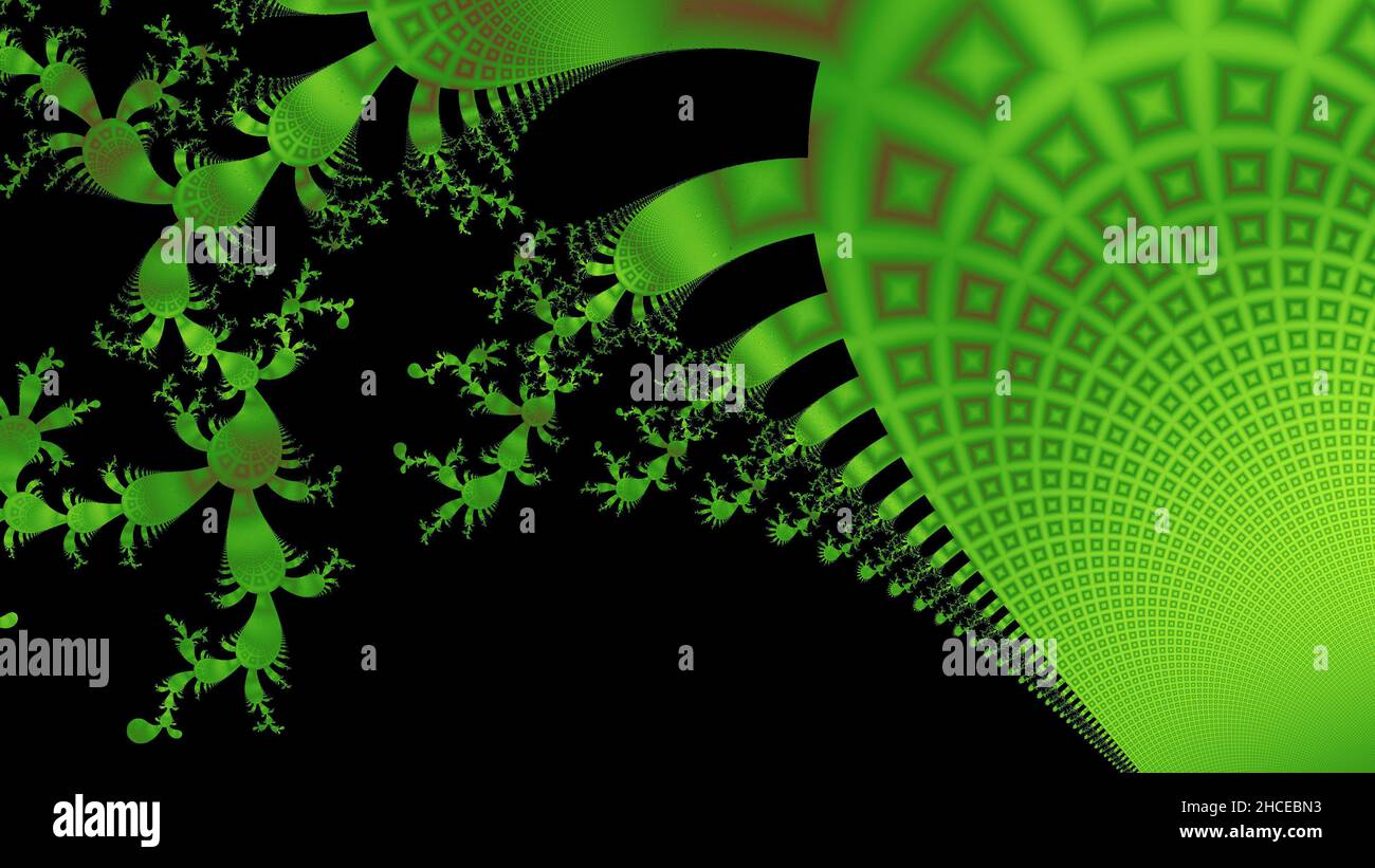 A beautiful illustration with green and black patterns Stock Photo - Alamy