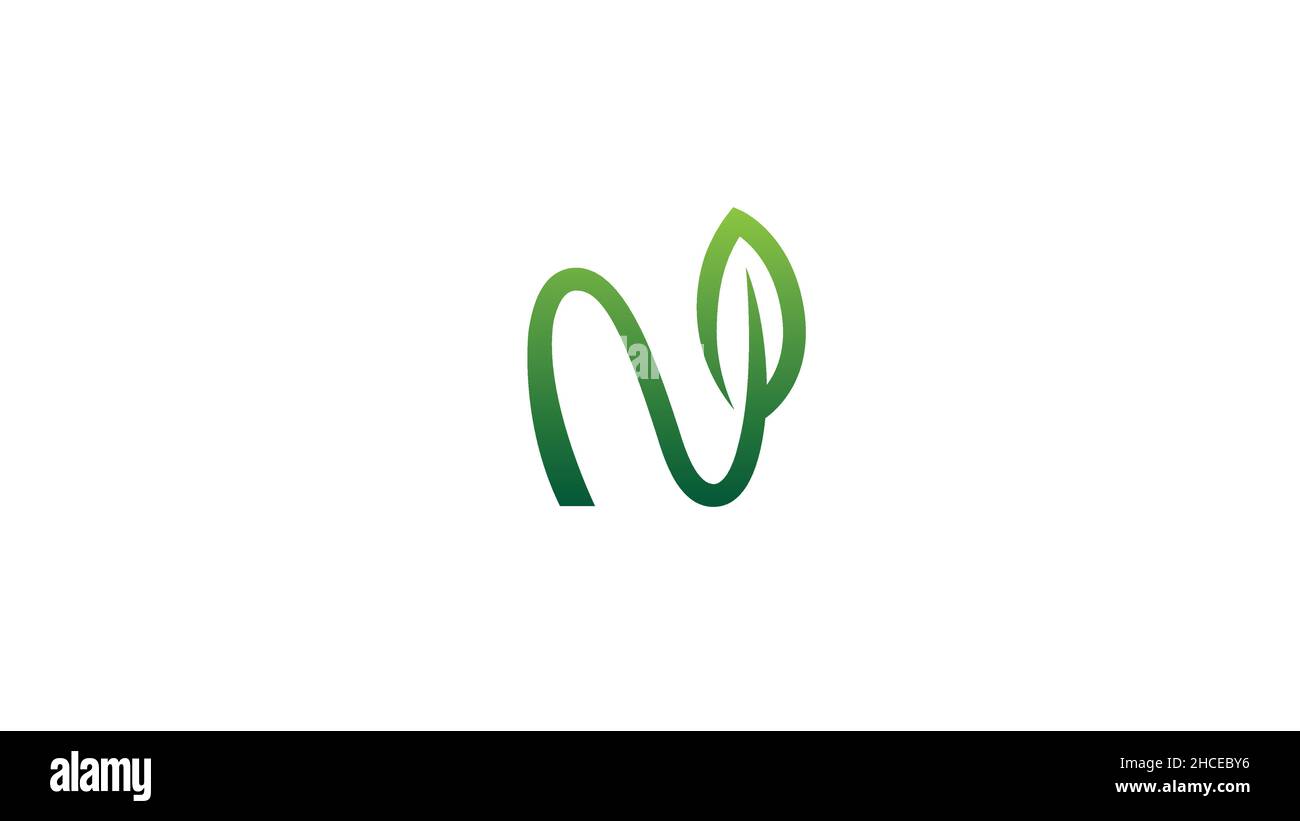 Creative N Letter Leaf Green Logo Vector Stock Vector Image & Art - Alamy