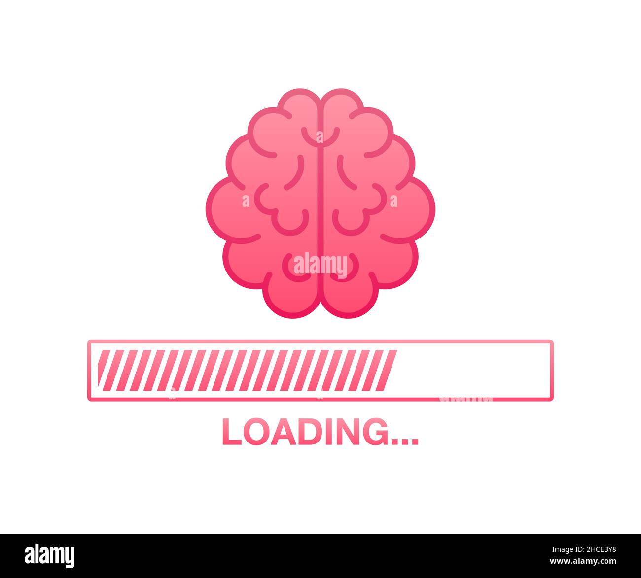 Brain, think loading concept with idea processed on a lightbulb bar. Vector stock illustration ...