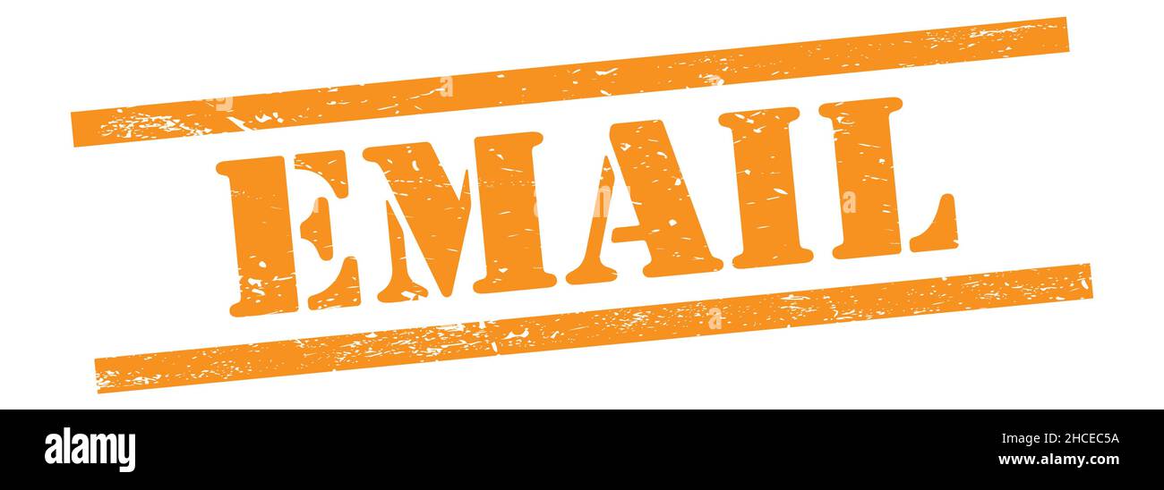 EMAIL text on orange grungy vintage rubber stamp Stock Photo - Alamy
