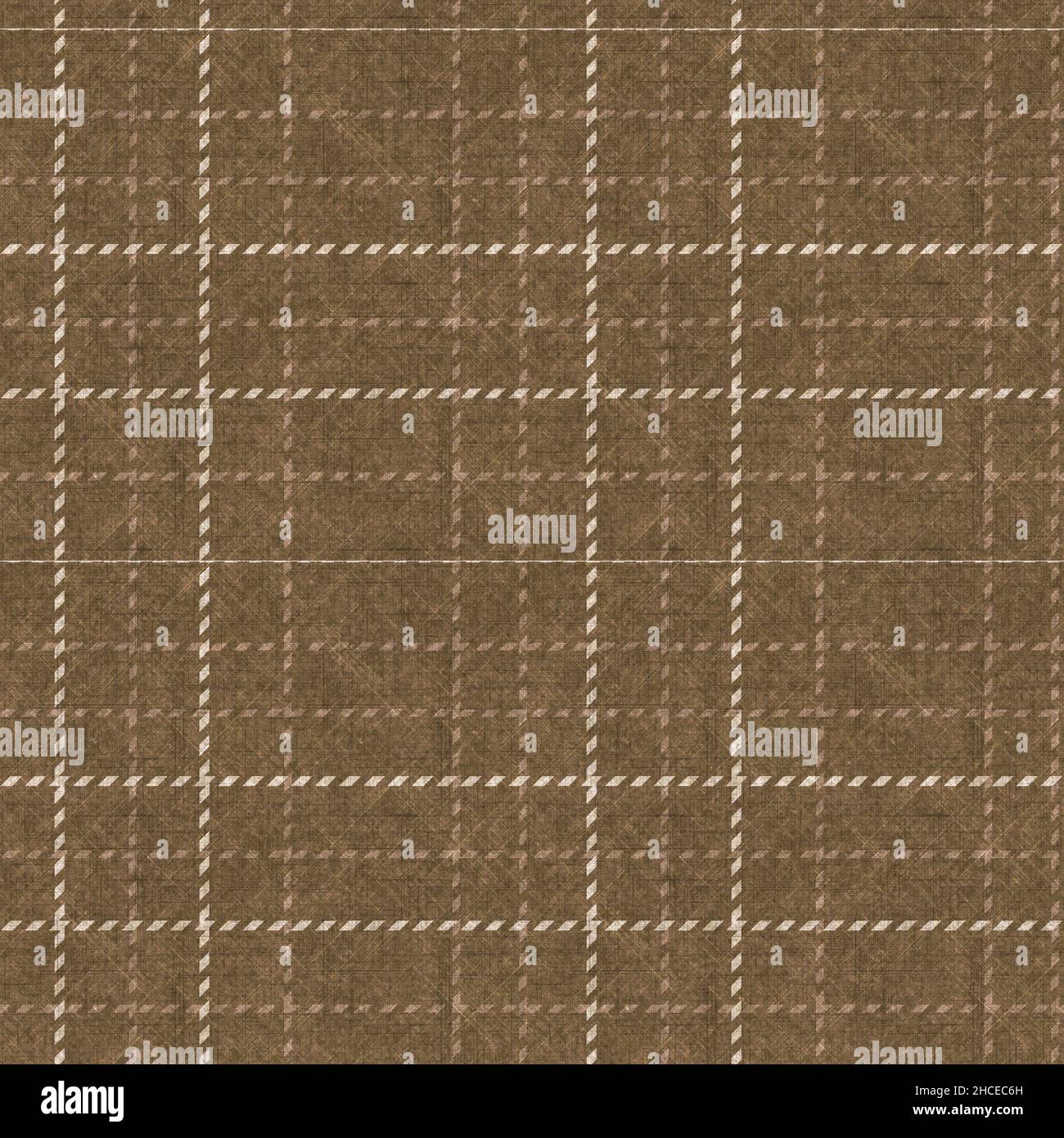 Sepia brown neutral woven plaid texture background. Seamless old worn ...