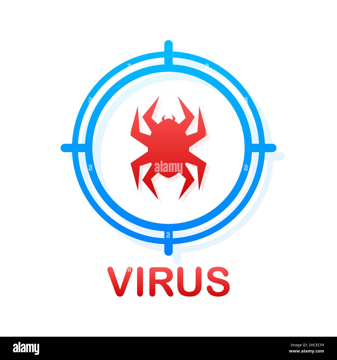 Computer virus in flat style. Protection symbol. Internet technology ...