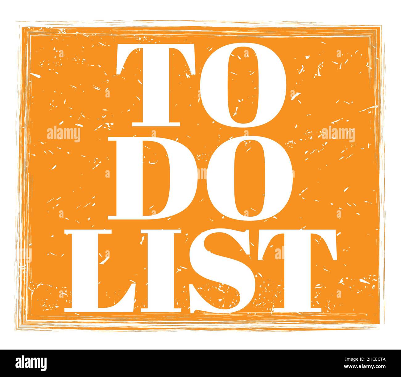TO DO LIST, written on orange grungy stamp sign Stock Photo - Alamy