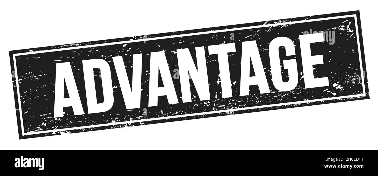 ADVANTAGE text on black grungy rectangle stamp sign Stock Photo - Alamy