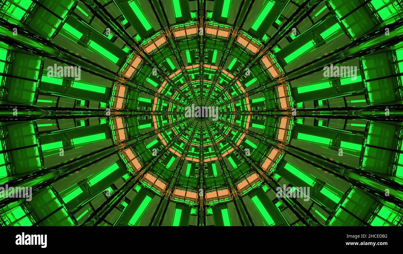 A 3D illustration of a sci-fi background with geometric shapes and ...