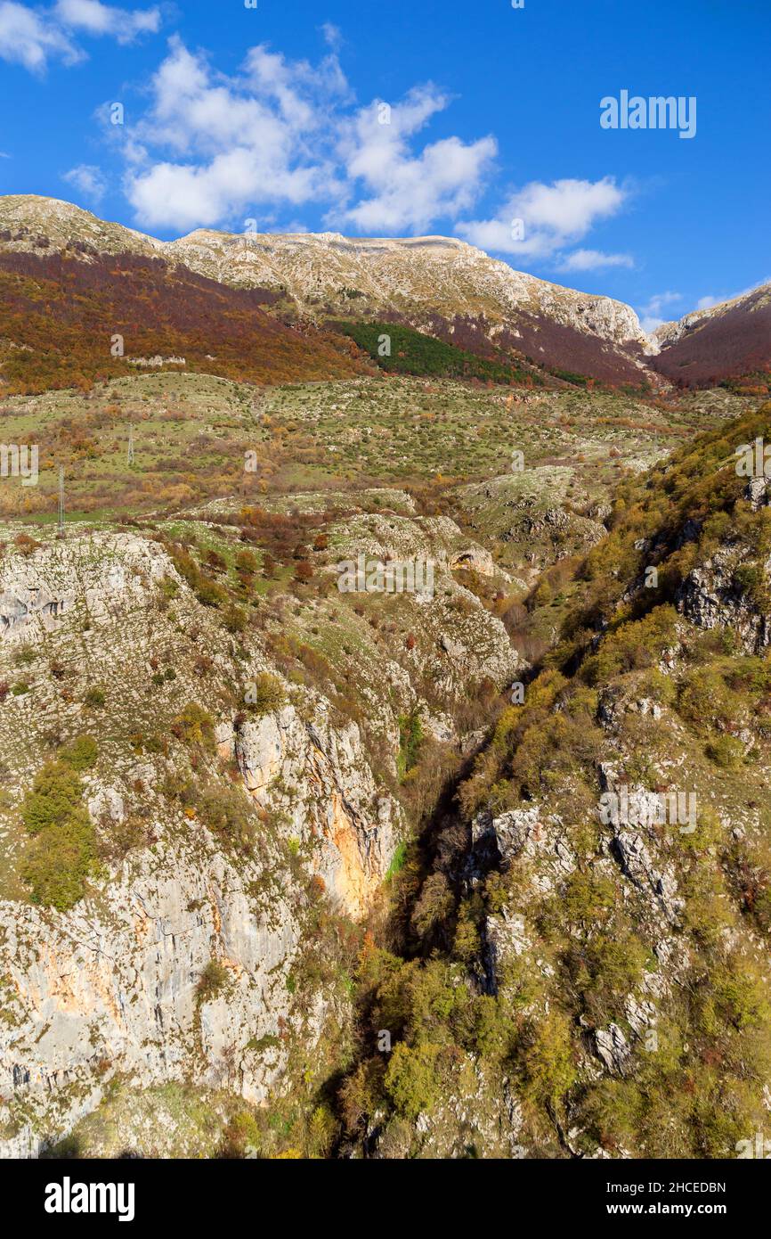 View from the Belvedere the Colle viewpoint, Barrea, Abruzzo, Italy ...