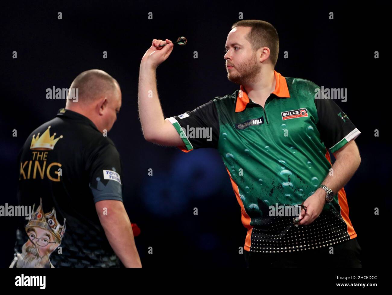 Steve Lennon in action against Mervyn King during day eleven of the ...