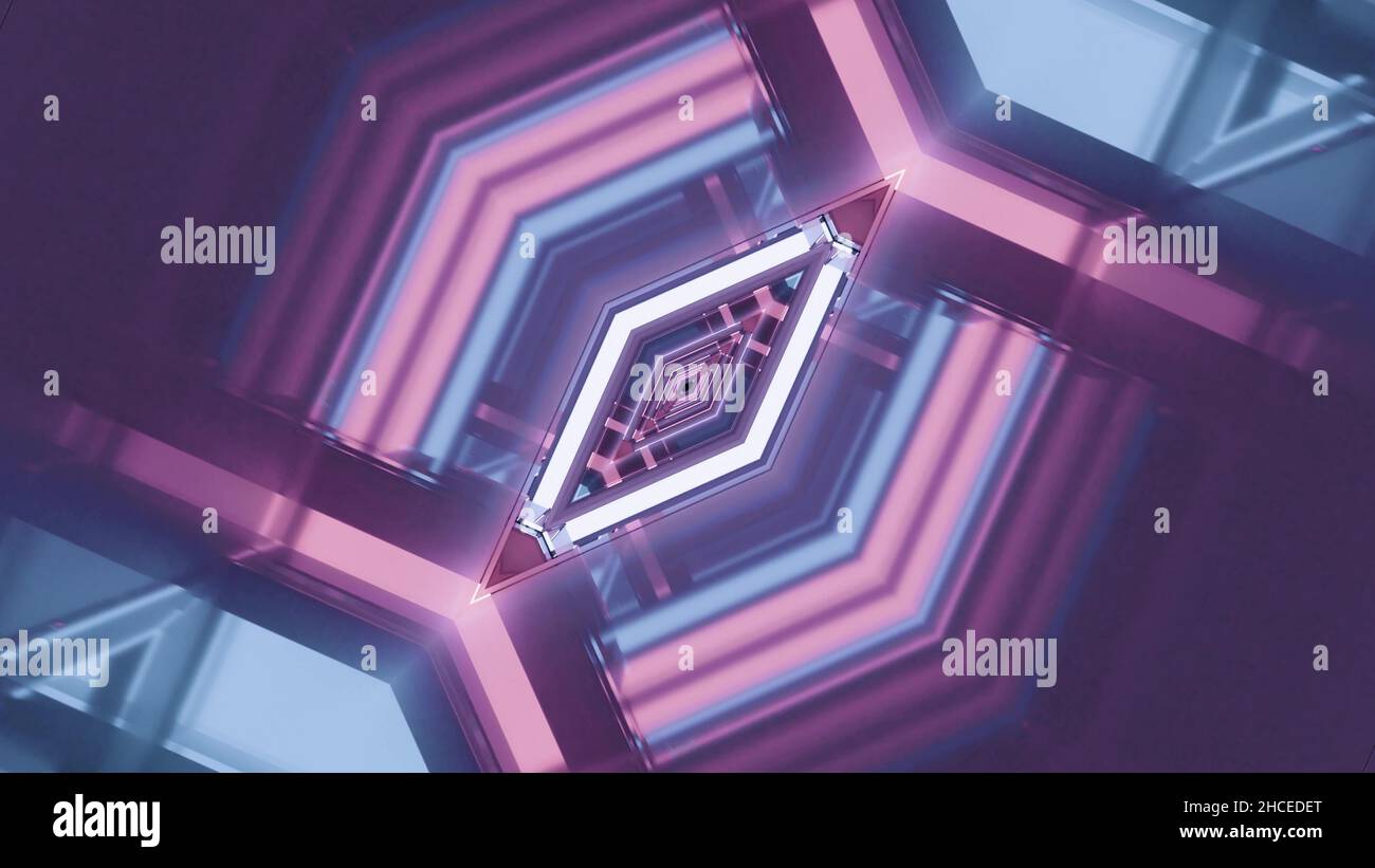 A 3D illustration of a sci-fi background with geometric shapes and ...