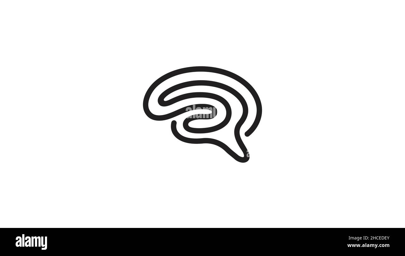 Creative Abstract Brain Line Logo Vector Symbol Stock Vector Image ...