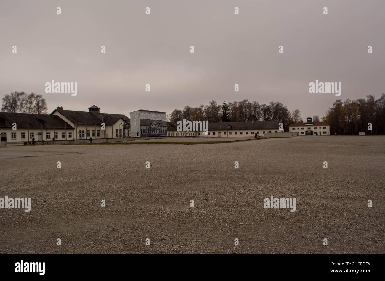 Administration building in nazi concentration camp hi-res stock ...