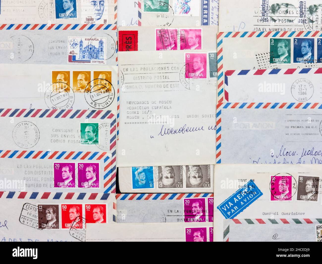 Lot of Post envelopes, background,1980s Stock Photo - Alamy