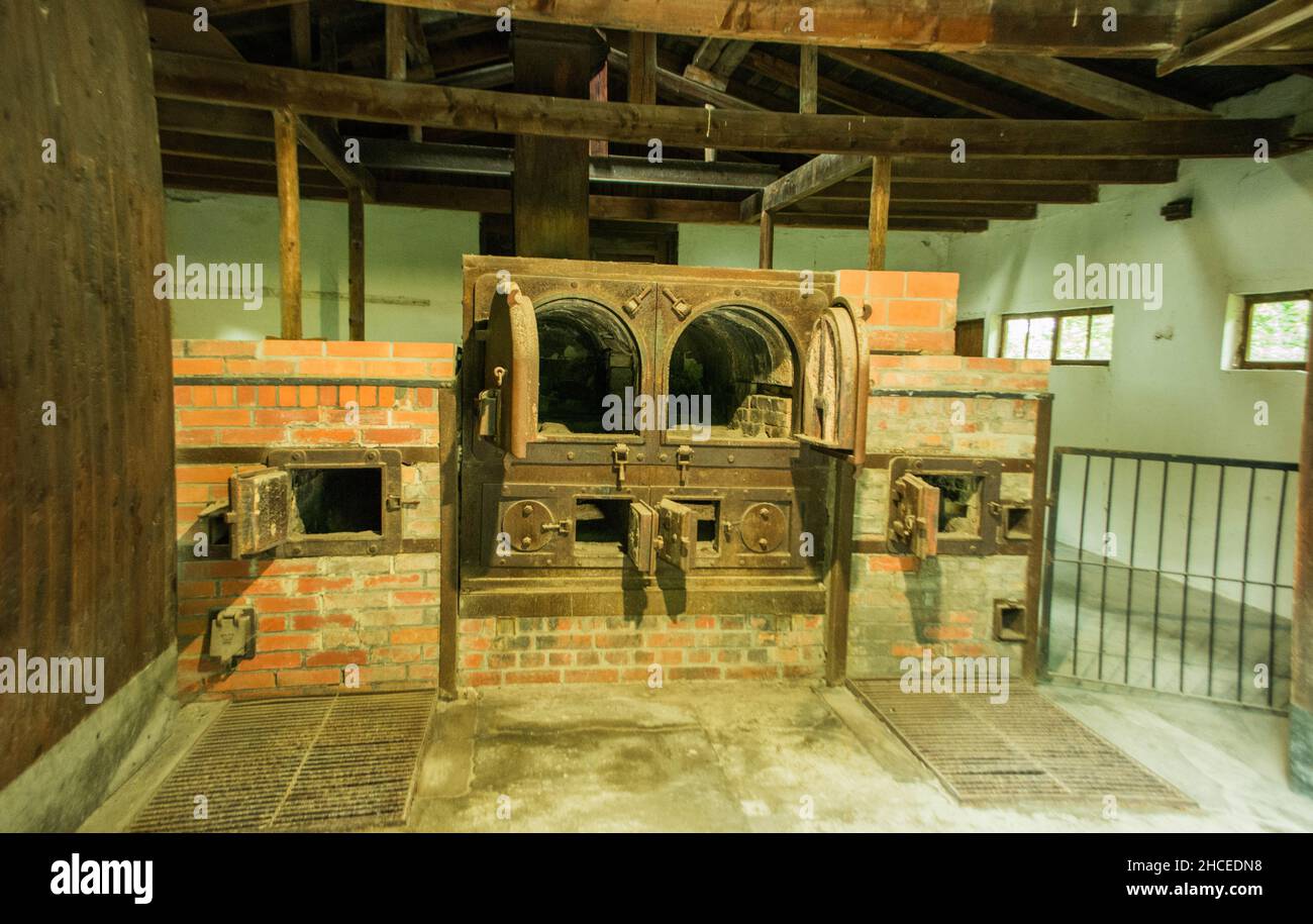 Old Crematorium, Nazi concentration camp, Dachau, Germany Stock Photo ...