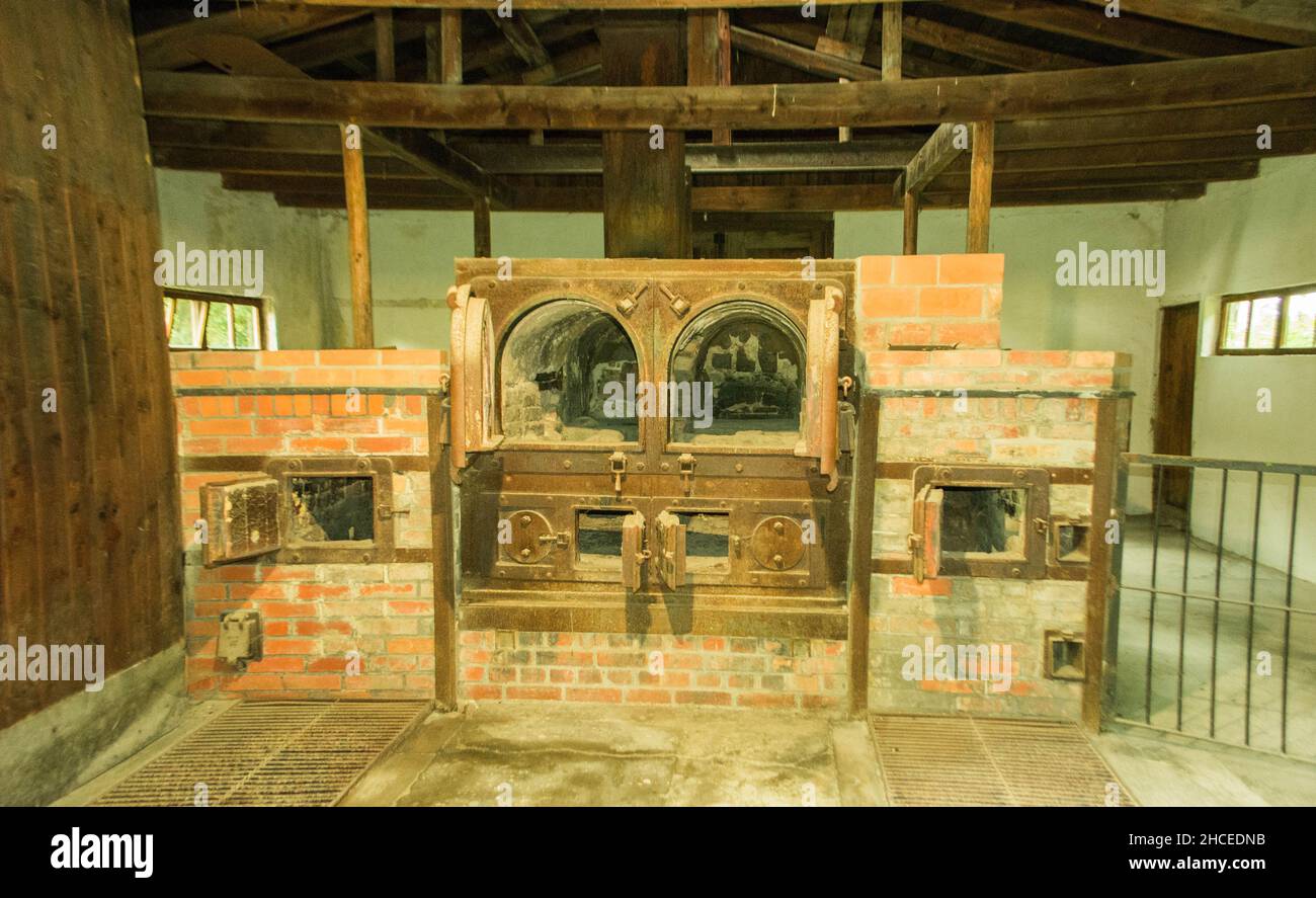 Old Crematorium, Nazi concentration camp, Dachau, Germany Stock Photo ...