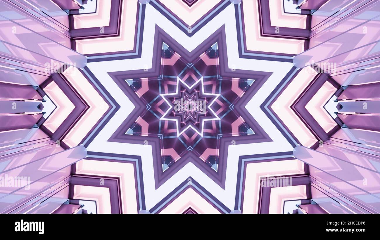 A 3D illustration of a sci-fi background with geometric shapes and ...