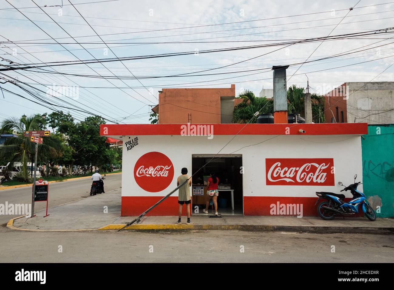 Restaurant with hand-painted Coca-Cola signs, in Tulum, Quintana Roo ...