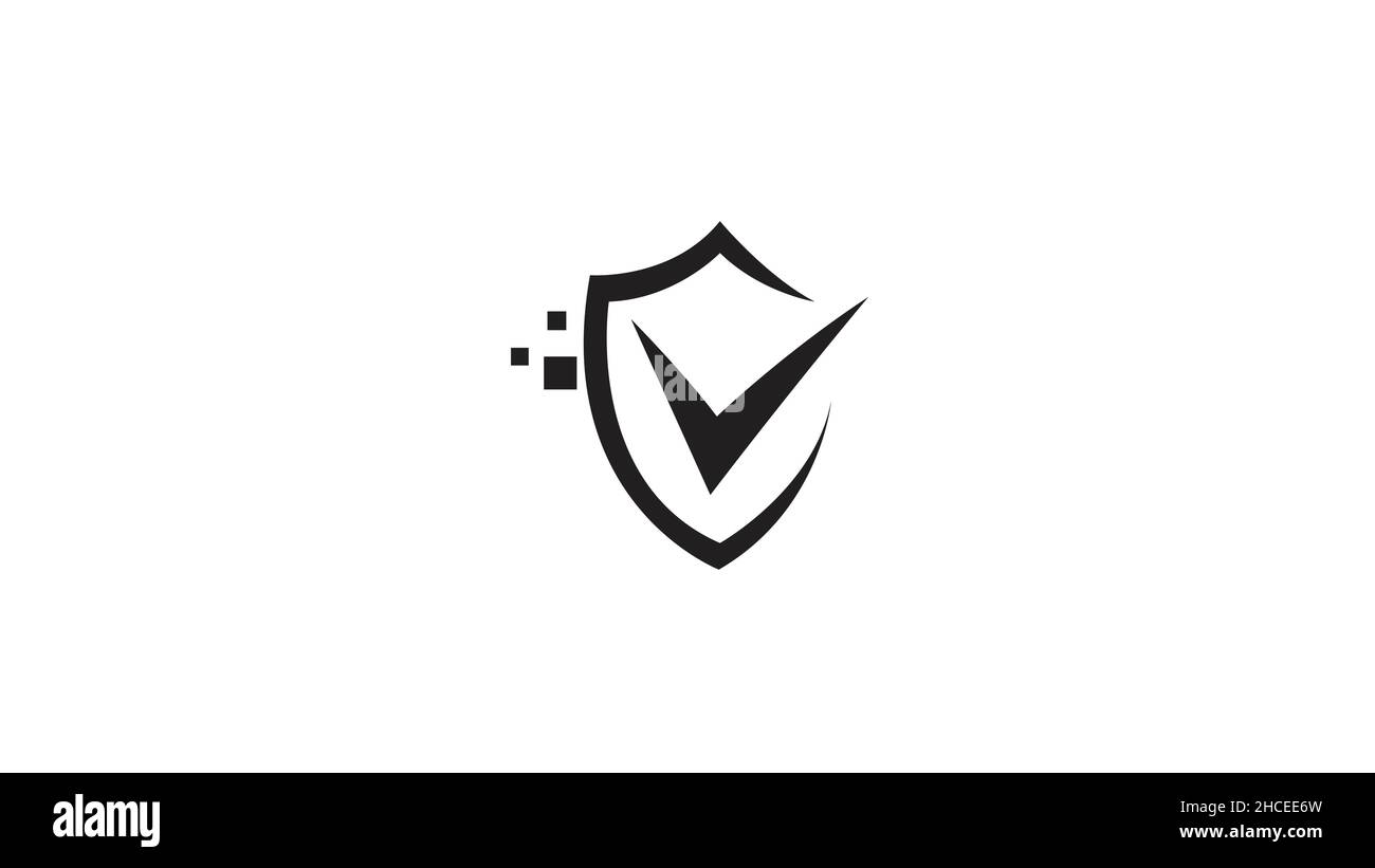 Shield Check Mark Pixel V letter Logo Symbol Vector Stock Vector Image ...
