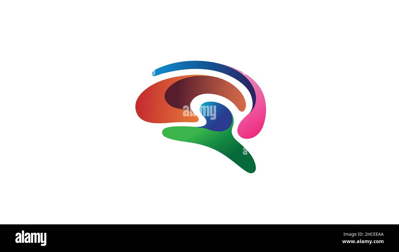Brain line shape icon. creative outline symbol for brain colorful organ ...