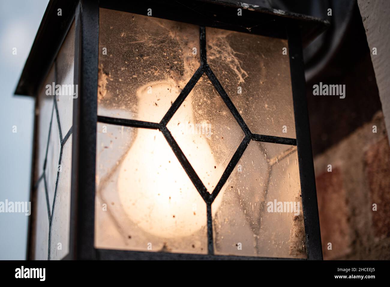 Closeup of an illuminated lantern Stock Photo - Alamy